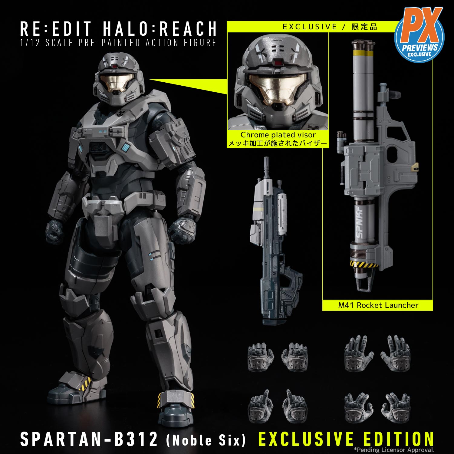 1000Toys Halo Reach RE EDIT Spartan B312 Noble Six 1 12 Scale PX ...